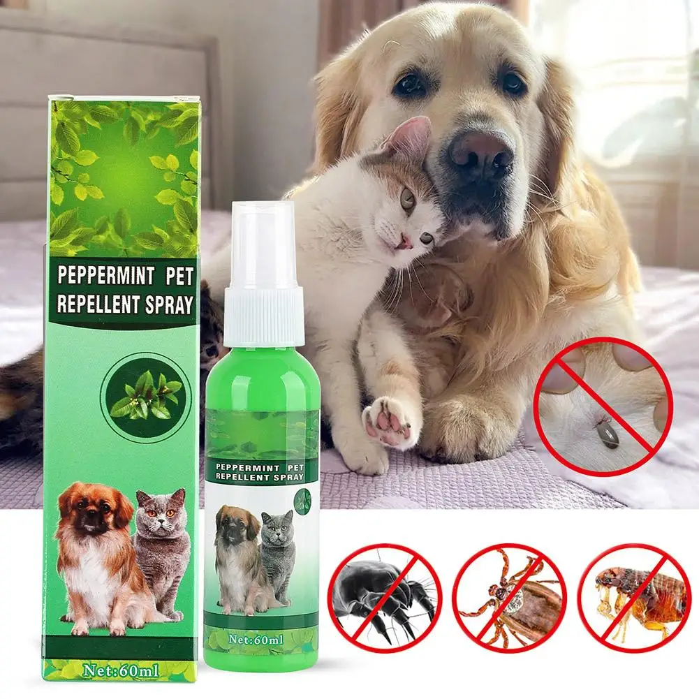 60ml Pet Pest Spray Pet Dog Anti-flea Mites Ticks Drops Kitten Pest ...