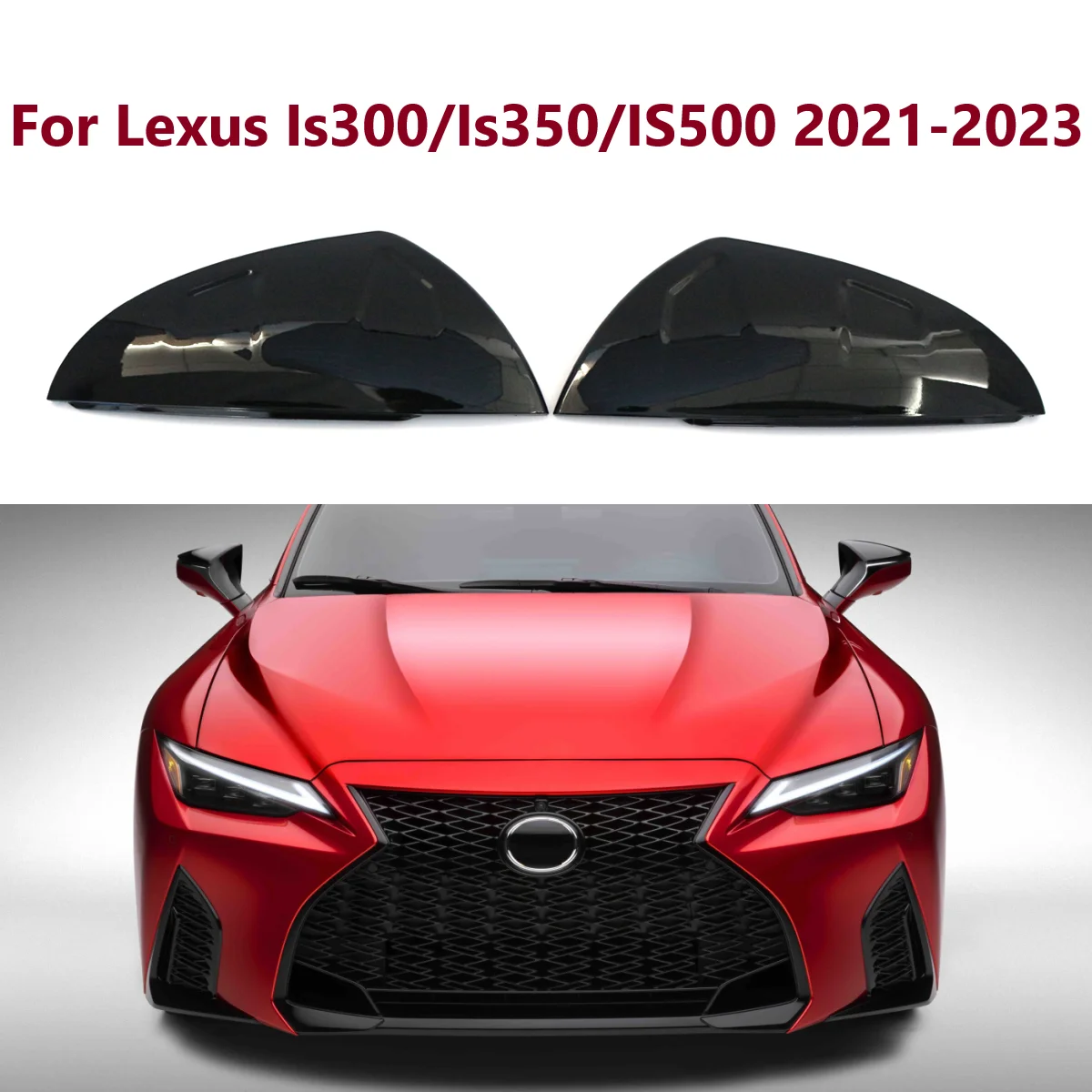 1-Pair-Gloss-Black-Side-Wing-Mirror-Cover-For-Lexus-Is300-Is350-IS500 ...
