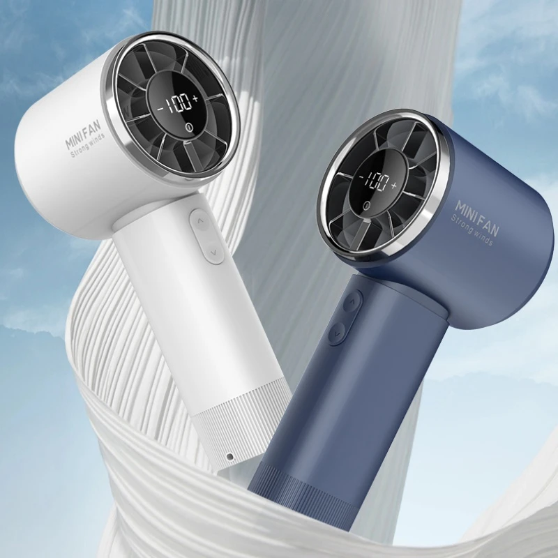 Portable-Hand-fan-Outdoor-Powerful-199-high-Speed-Led-Display-Handheld ...