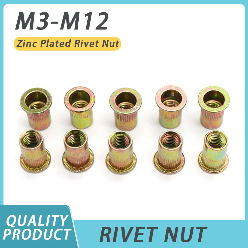 Zinc-Plated-Rivet-Nut-M3-M4-M5-M6-M8-M10-M12-Carbon-Steel-Rivetnut-Flat ...