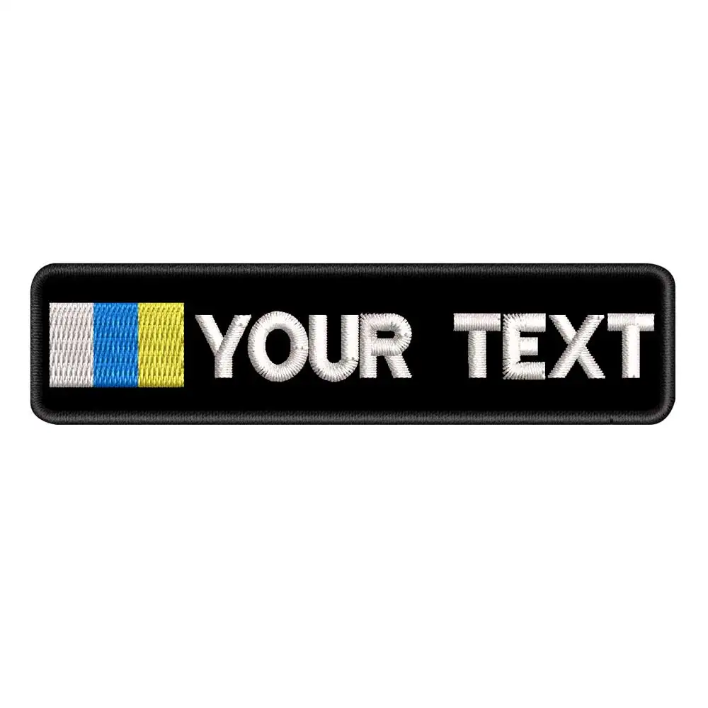 Custom Canary Islands Flag Name Tags Patch Embroidered Iron on Hook ...