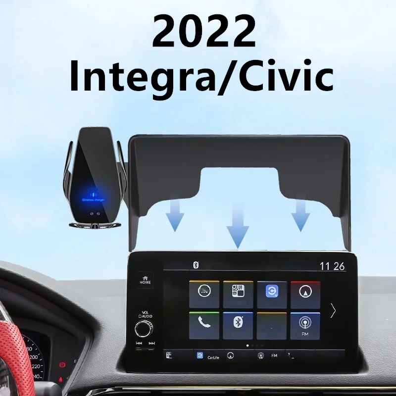 For-2022-Honda-Integra-Civic-Car-Screen-Phone-Holder-Wireless-Charger ...