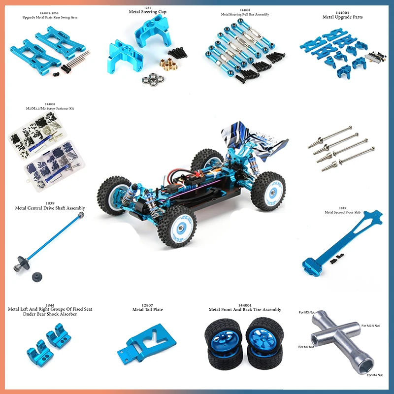 RC-Car-1-12-Blue-All-Upgrade-Metal-Spare-Parts-4WD-Arm-Rod-Steering-Cup ...
