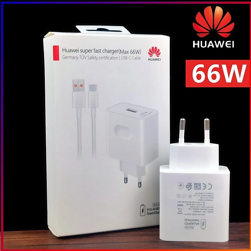Huawei-cargador Honor 50 Original, adaptador de carga rápida de 66W para Huawei P40, P50, P30 ...