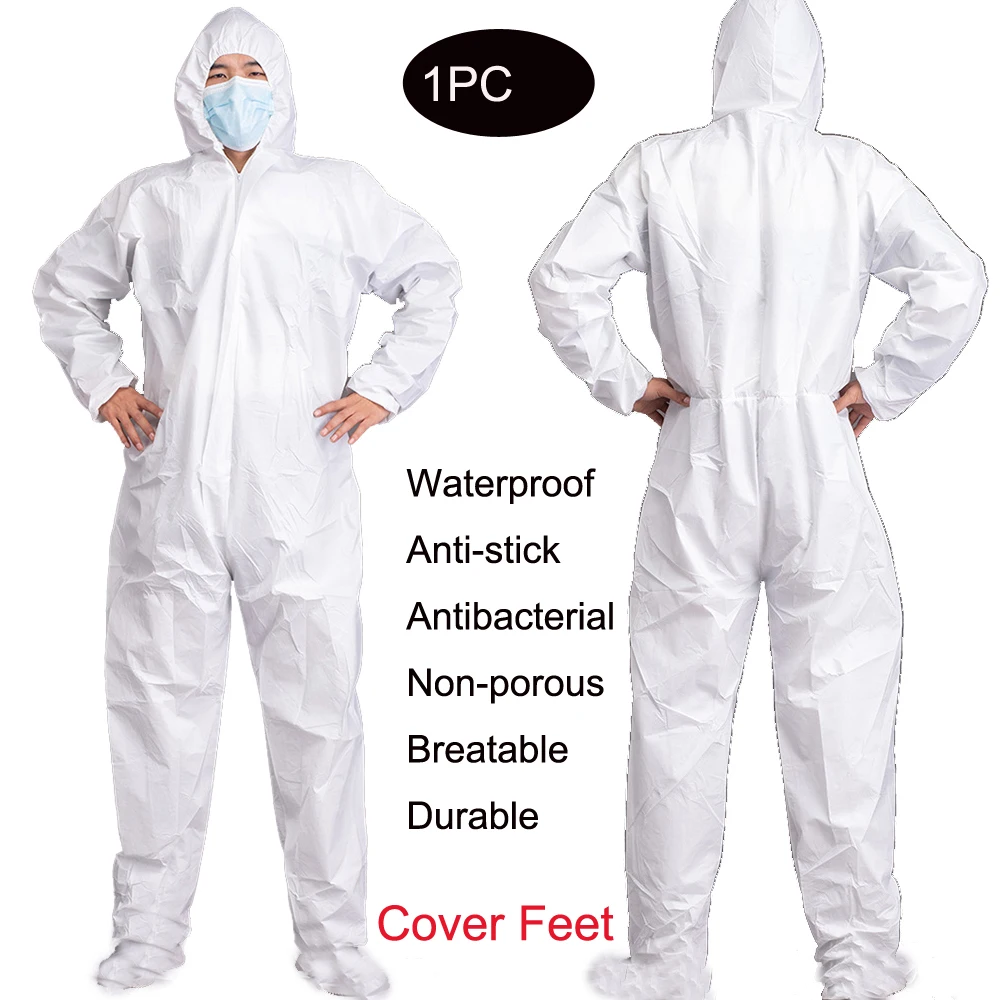 1PC Protective Disposable Waterproof Oil-Resistant Work Safety Clothing ...