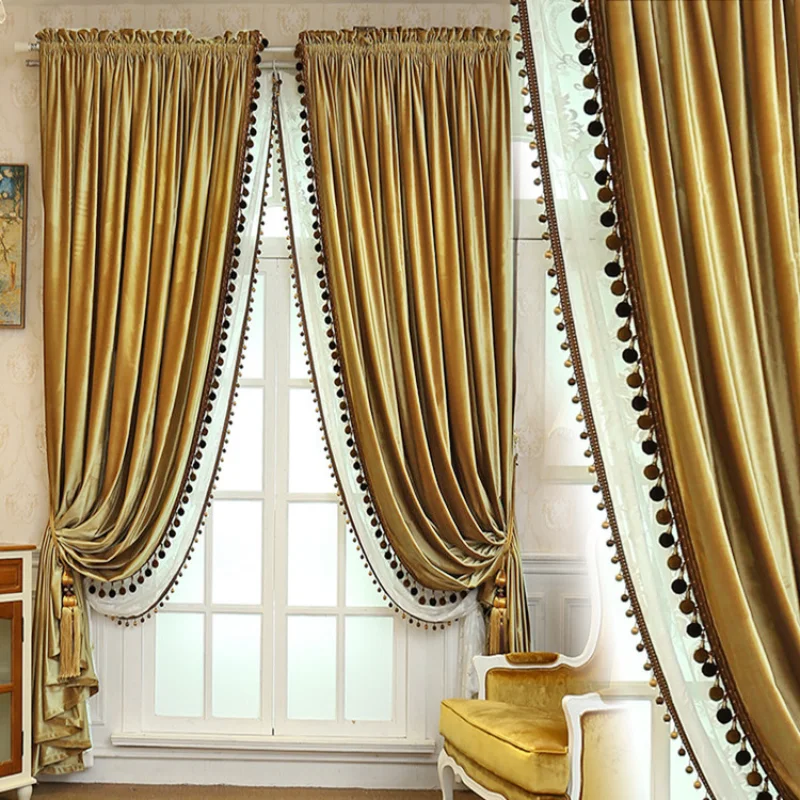 European-Curtains-for-Living-Dining-Room-Bedroom-Light-Luxury-Retro ...
