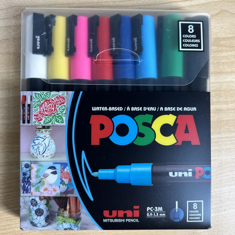 Uni-Posca-Acr-lico-base-de-gua-tinta-caneta-marcador-Fine-Point-pintura ...