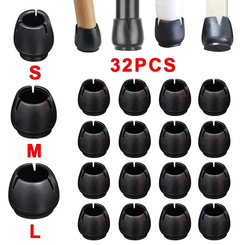 32-Pcs-Chair-Leg-Caps-Silicone-Feet-Protector-Pads-Furniture-Table ...