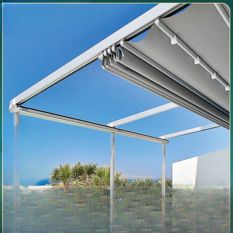 Outdoor-electric-folding-canopy-telescopic-canopy-balcony-telescopic ...