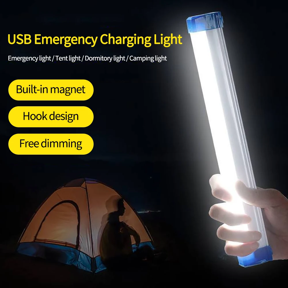 LED-Tube-Emergency-Light-Solar-Light-USB-Rechargeable-Magnetic-With ...