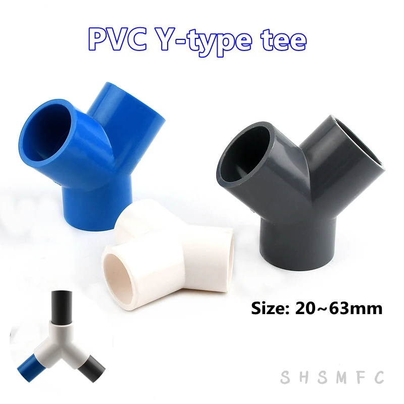 2-5PCS-ID-20-25-32-40-50-63mm-PVC-Y-type-Tee-Connector-Garden ...