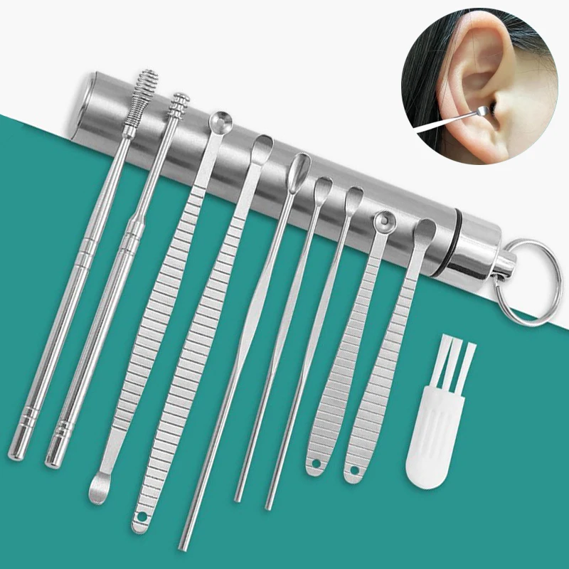 12/10Pcs/set Ear Wax Pickers Stainless Steel Earpick Wax Remover ...
