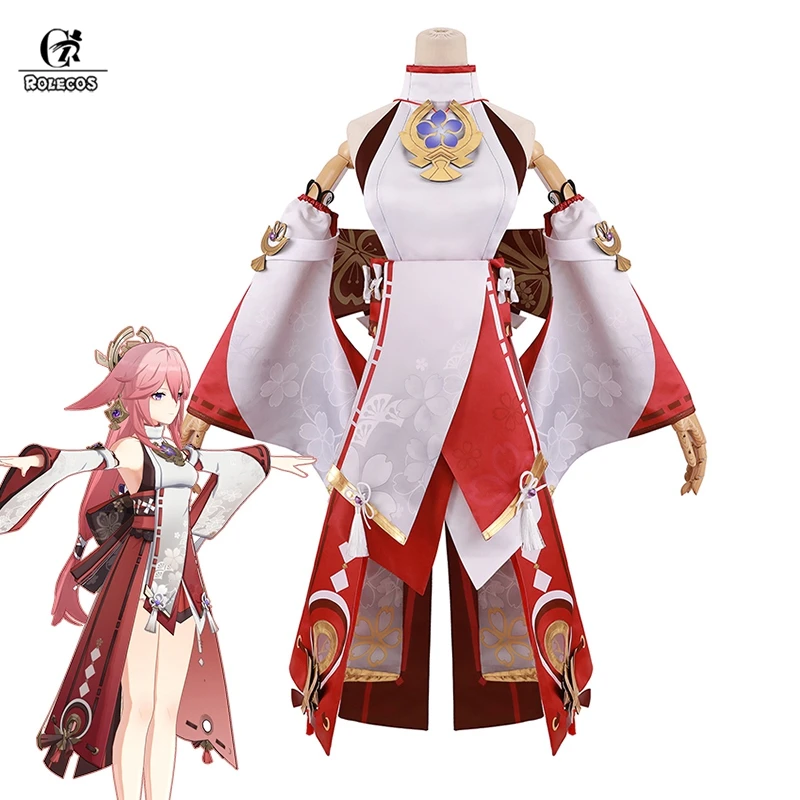ROLECOS Genshin Impact Yae Miko Cosplay Costume Game Genshin Guuji Yae ...
