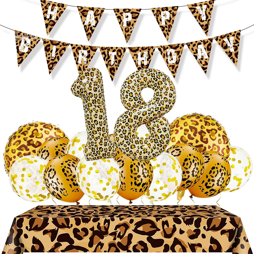 Leopard-Party-Supplies-Leopard-Balloons-Happy-Birthday-Banner-Safari ...