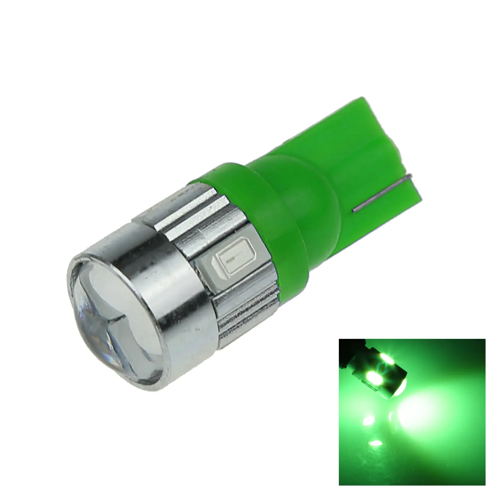 1x-Green-Auto-T10-W5W-Wedge-Light-Parking-Bulb-Lens-6-Emitters-5630-SMD ...