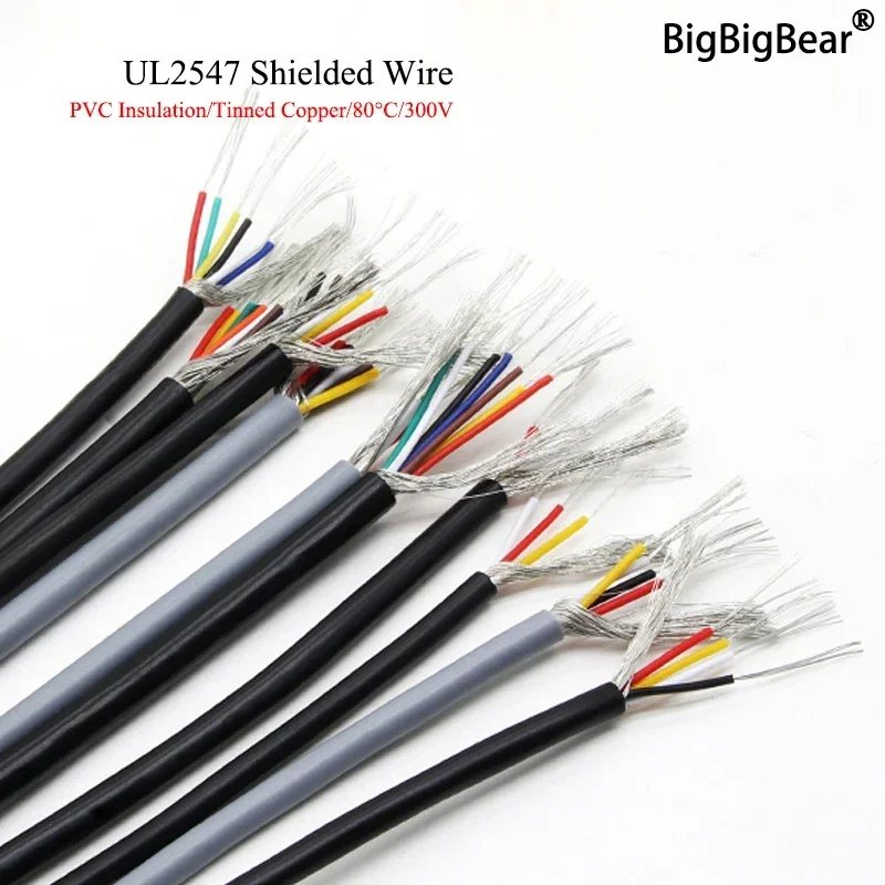 5-10M-UL2547-Shielded-Wire-Signal-Cable-30-28-26-24-22-20-18-AWG ...