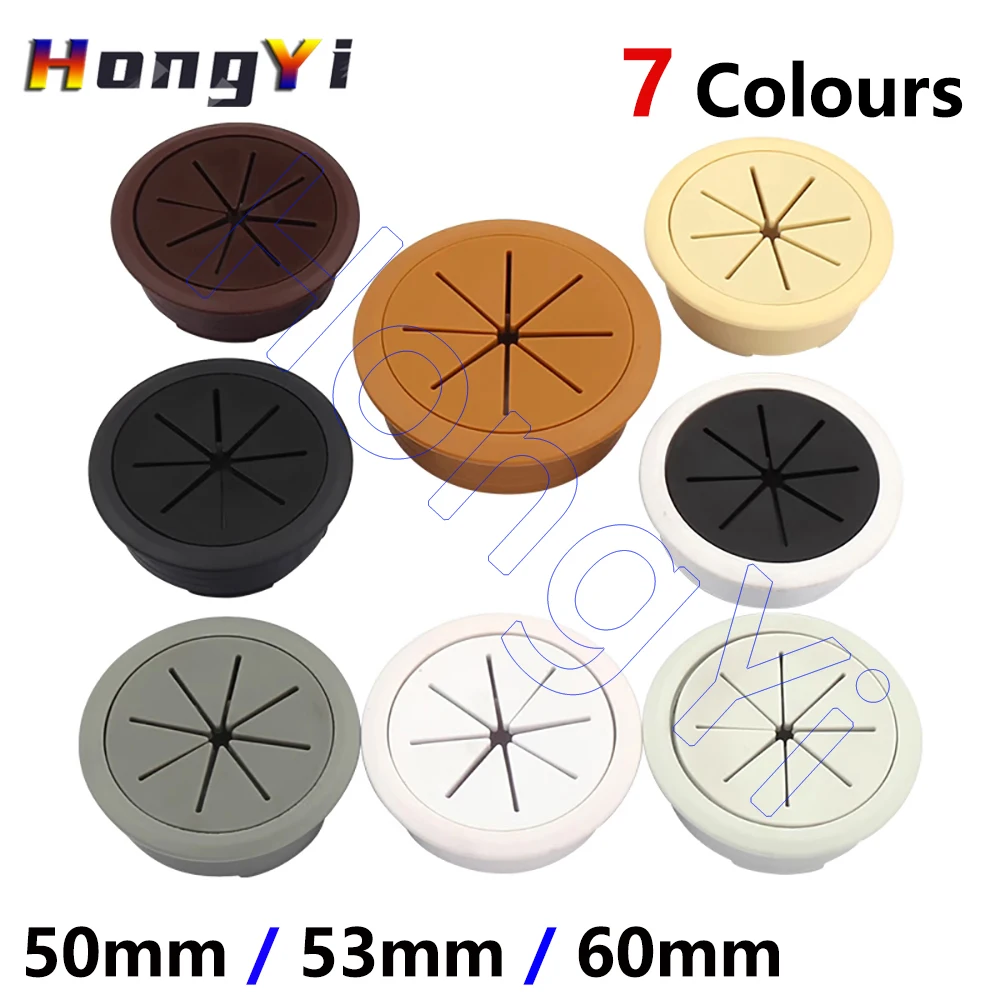 1Pcs 50mm/53mm/60mm Desk Wire Organizer Cable Hole Cover ABS+Rubber ...