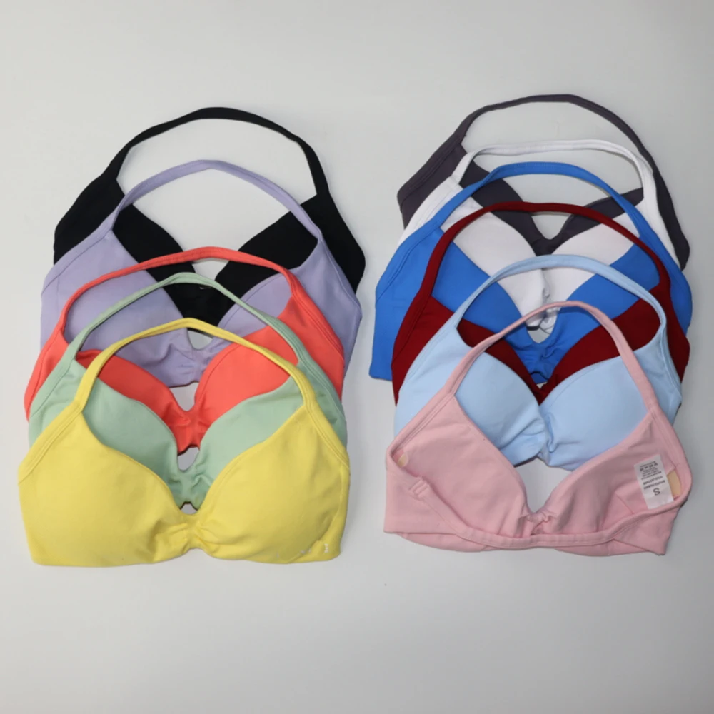 NO LOGO Yoga Strappy Bra Women Backless Yoga Top Open Back Gym Bra ...