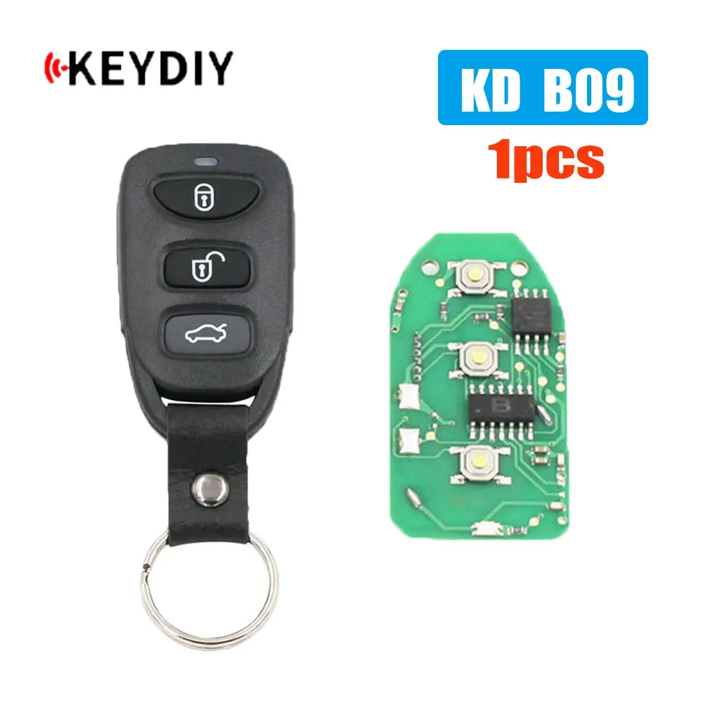 KEYDIY KD B09 자동차 원격 키, 4 버튼 와이어 원격 자동차 키, KD900 KD900 +,URG200 KD-X2 B ...