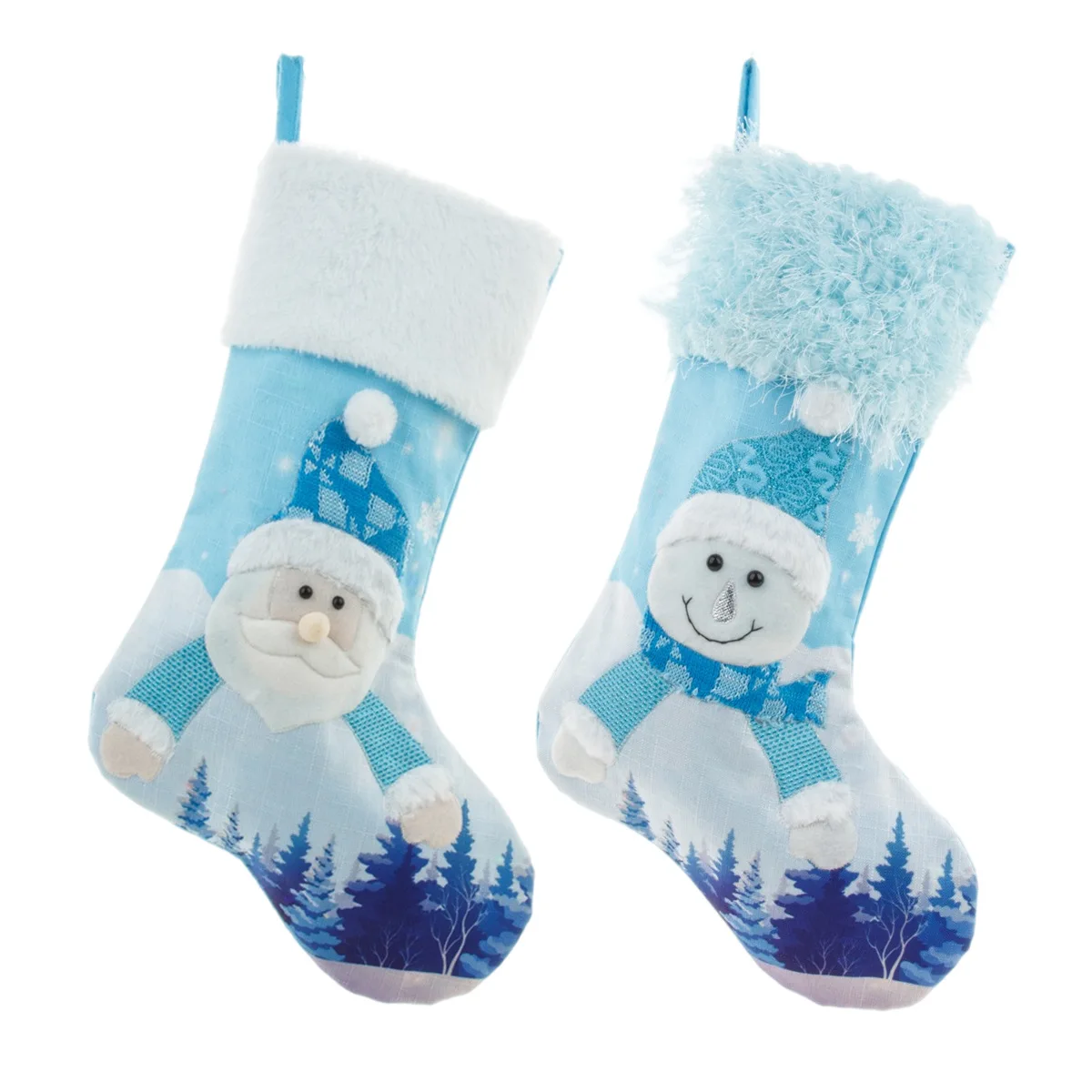 Custom Blue Christmas Socks With Lights | Gifts Flash