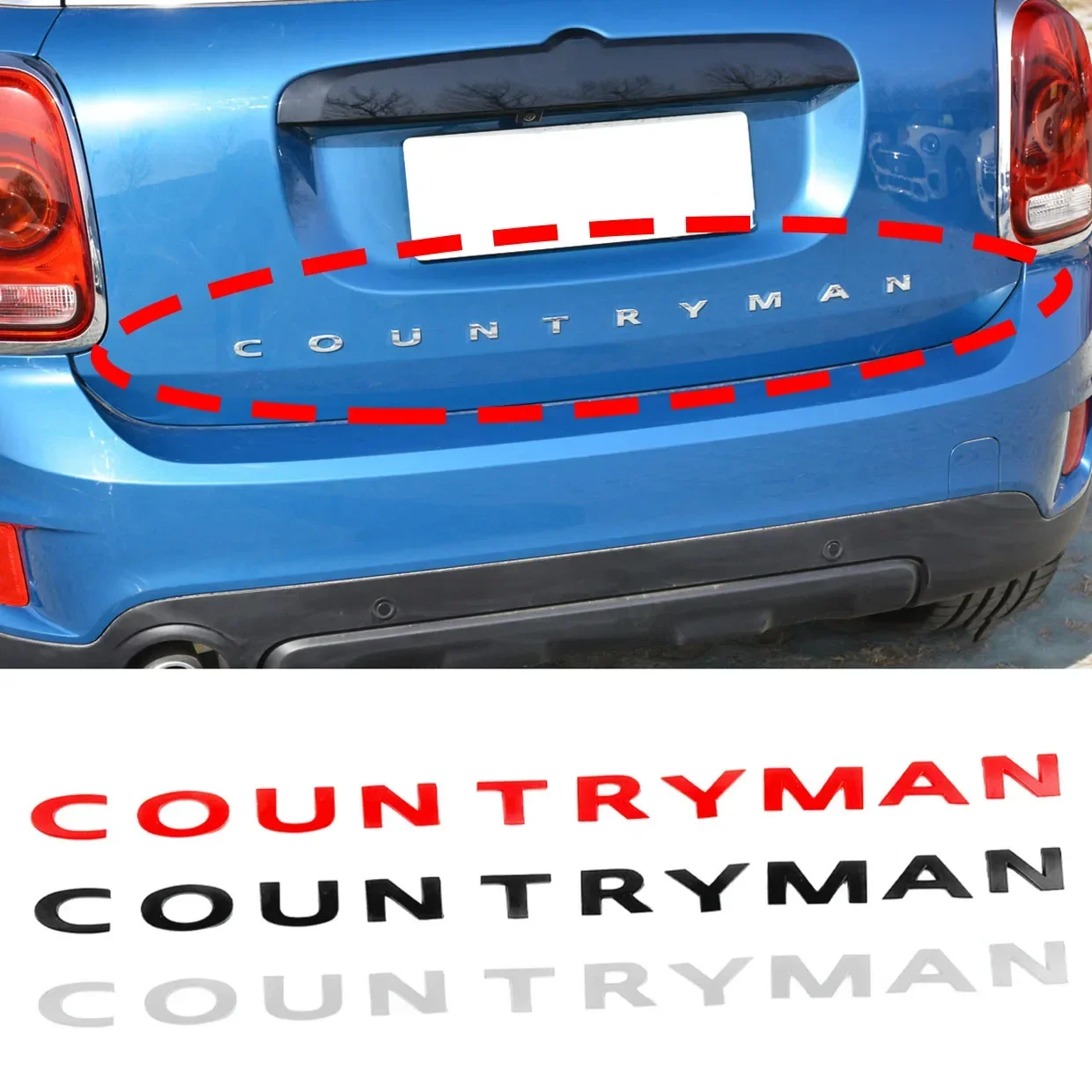 3D-ABS-Black-Clubman-Logo-Countryman-Emblem-Letters-Sticker-Car-Trunk ...