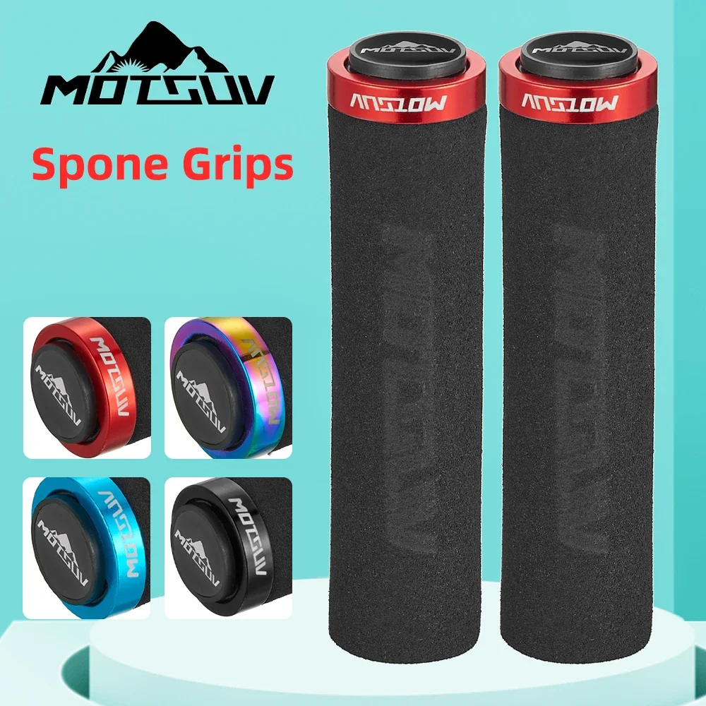 Sponge-MTB-Grips-With-Dust-Plug-Ultralight-Bicycle-Handlebar-Cover-Anti ...