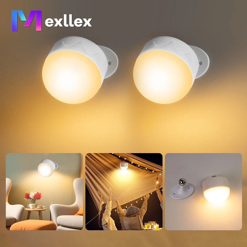 2PC-RGB-or-Warm-2200mAh-Battery-Operated-Light-Bulb-with-Remote-3-Color ...