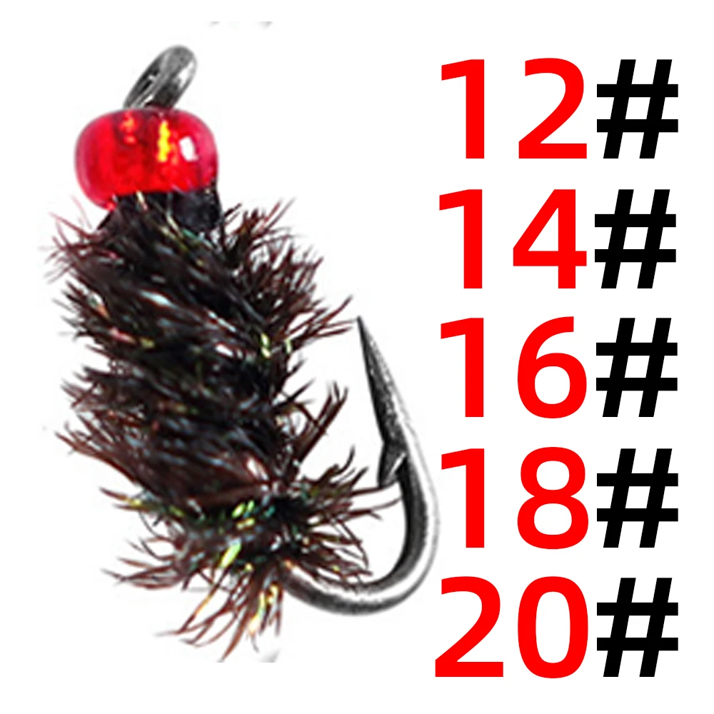 12#14#16#18#20# Insect Fly Fishing Lure Artificial Fishing Bait Feather ...