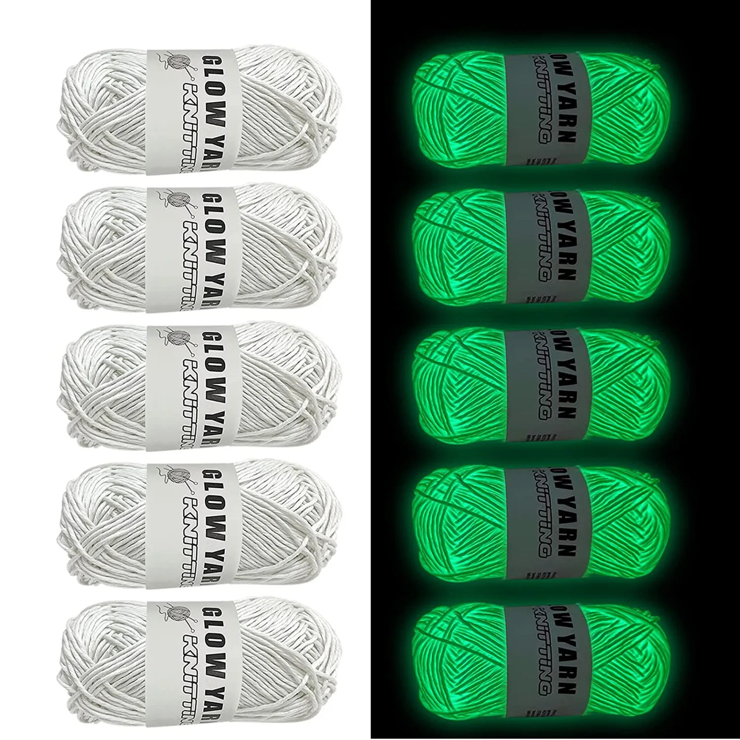 Glow-in-The-Dark-Yarn-Beginners-Luminous-Thick-Scrubby-Yarns-55-Yards ...