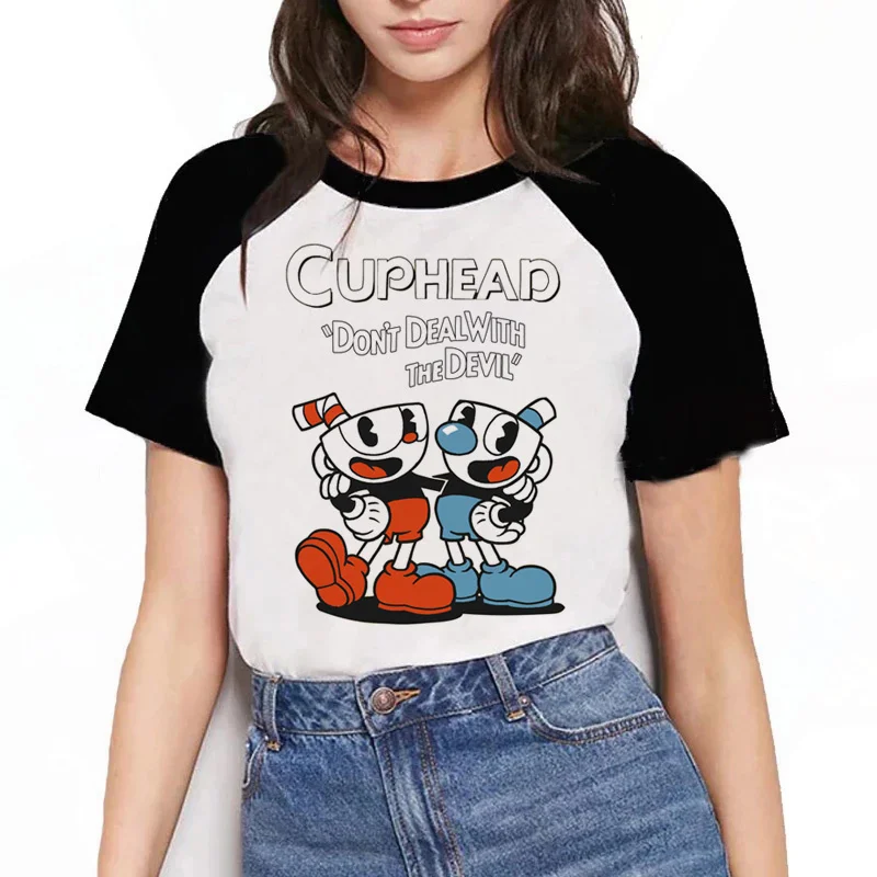 cuphead t shirt men couple clothes casual plus size streetwear clothes ...