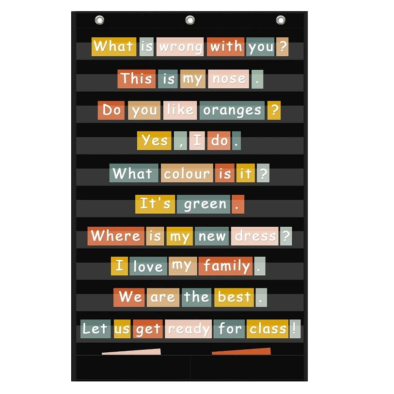 Large 10 Pockets Standard Pocket Chart Classroom Quality Teaching ...