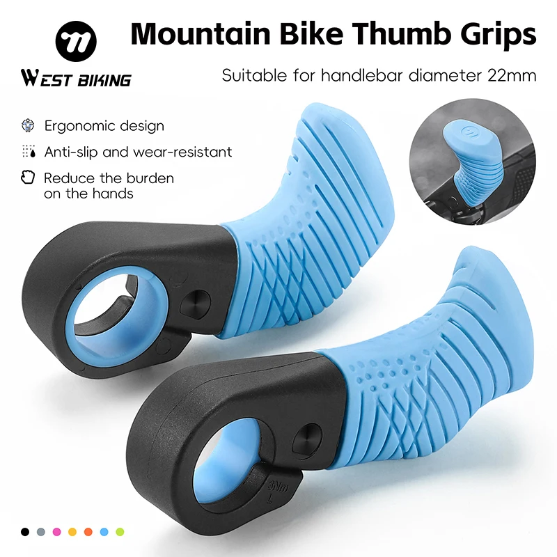WEST BIKING Mountain Bike Thumb Grips Ergonomics Lightweight Bicycle ...