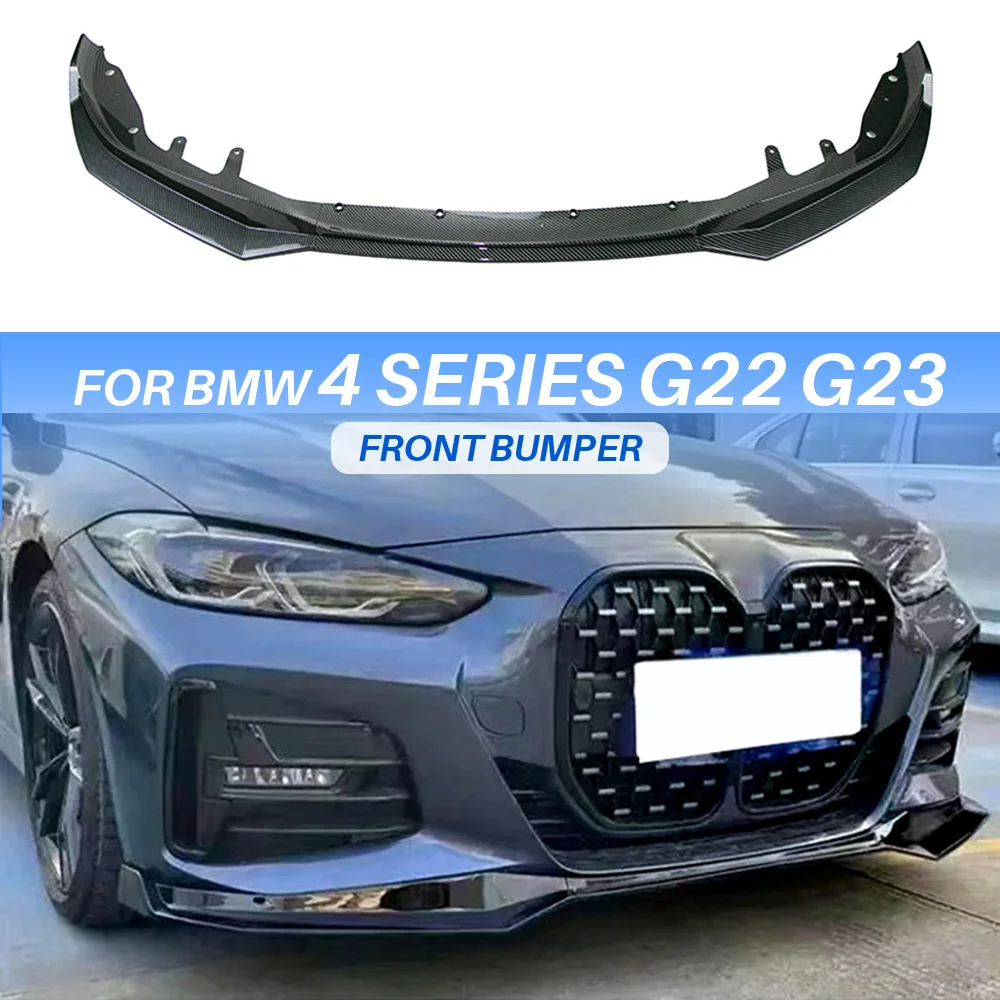 For Bmw 4 Series G22 G23 Front Bumper Lip PP Carbon Fiber Style ...