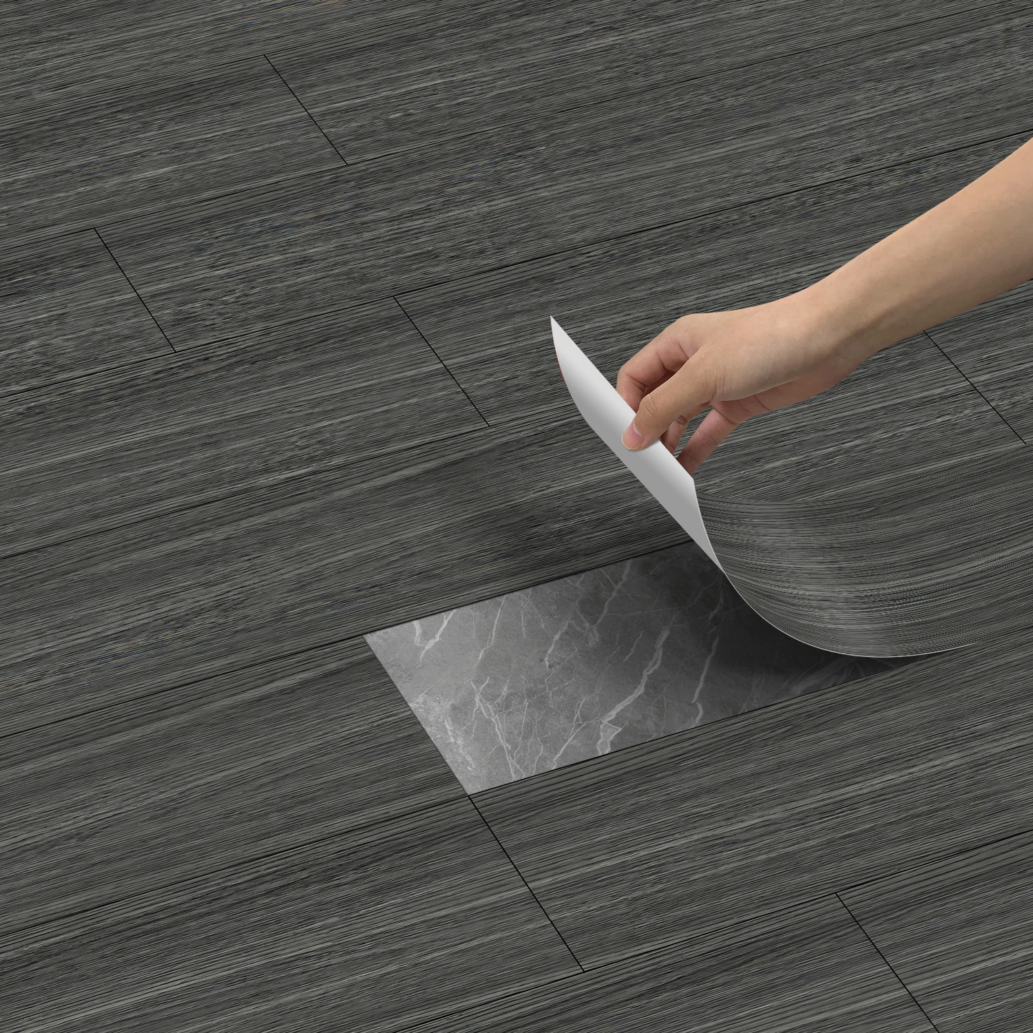 1-Roll-Grey-Wood-Decals-Vinyl-Wallpaper-Peel-and-Stick-Adhesive-Mural ...