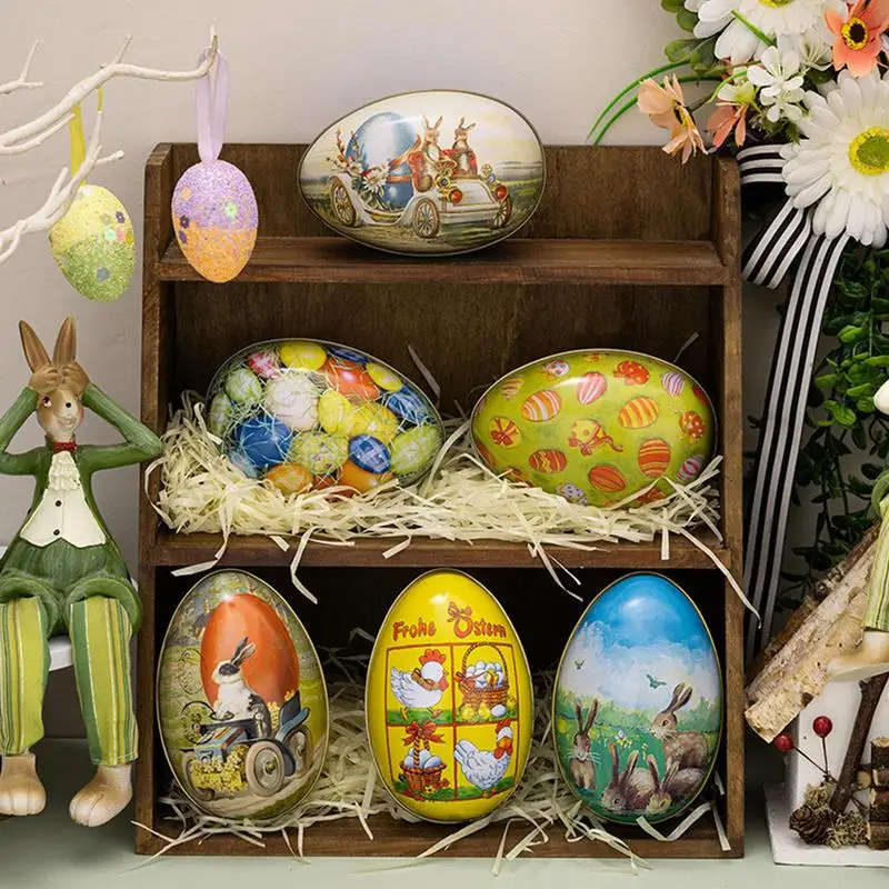Easter Treat Boxes Easter Egg Shape Tin Box 12.5cm/4.9inch Snack ...