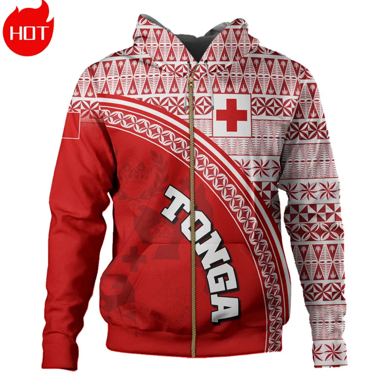3D Printed The Kingdom Of Tonga National Flag Zip Up Hoodies Tonga Coat ...