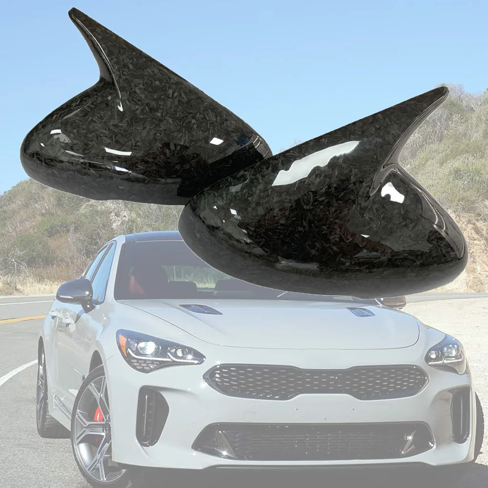 Real-Carbon-Fiber-Forged-Black-Car-Mirror-Cover-Rearview-Mirror ...