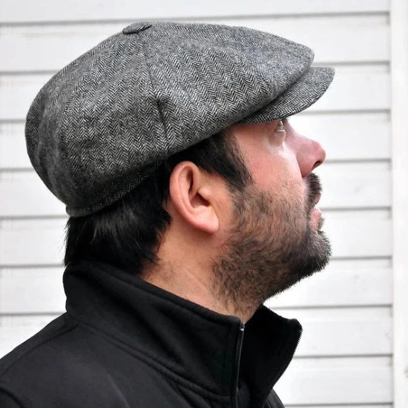 Wool-Newsboy-Cap-for-Men-Women-Classic-Vintage-Gatsby-Cabbie-Hat-Big ...