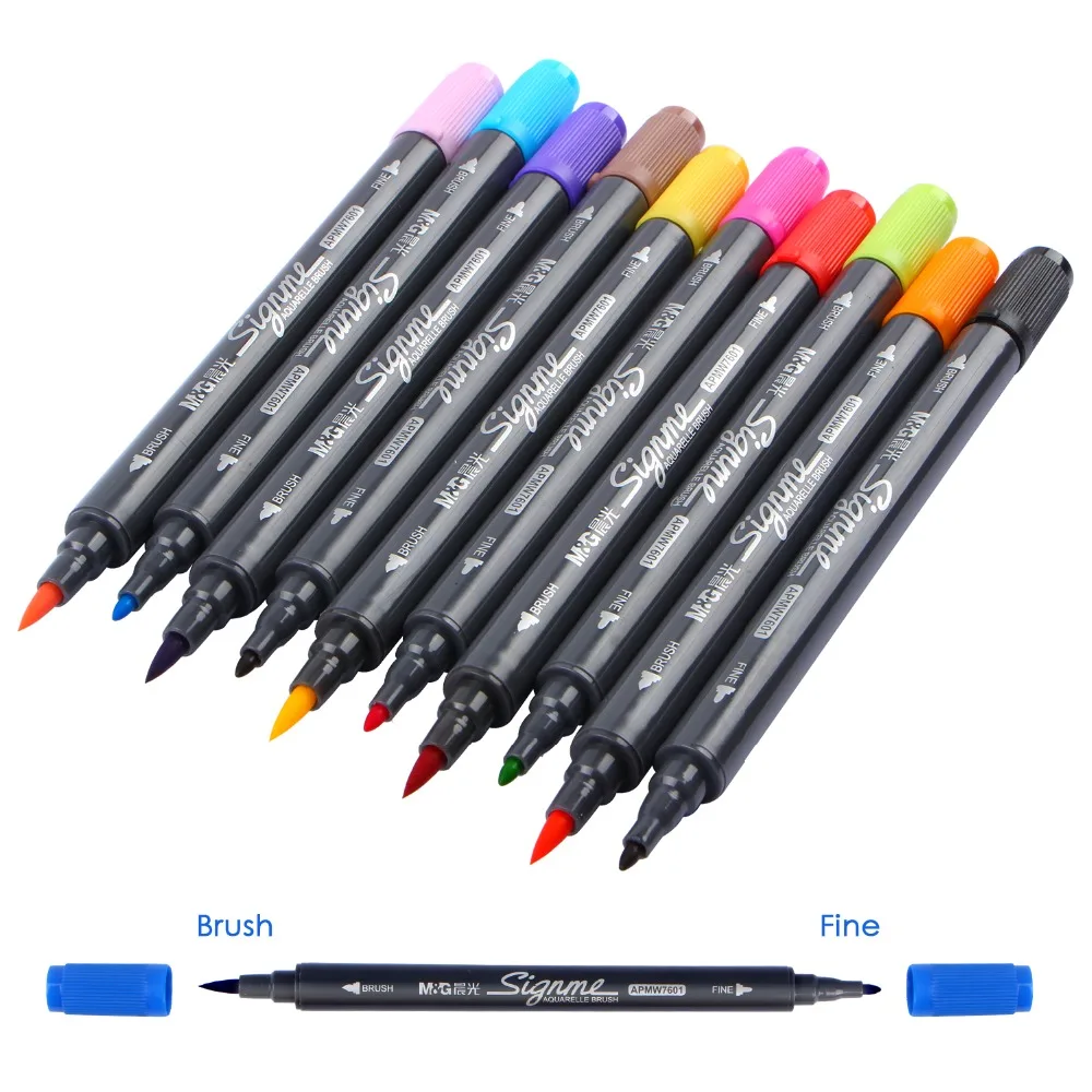 18-Colors-Markers-Art-Graphic-Drawing-Manga-Water-Based-Ink-Twin-Tip ...