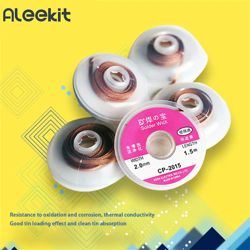 1-5M-Desoldering-Braid-Welding-Solder-Remover-Wire-Low-Residue-Tin ...