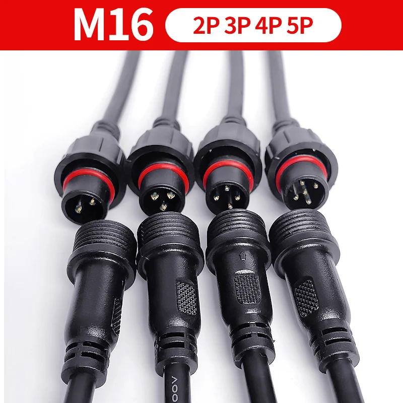 5/20Pcs M16 Waterproof 2 3 4 5 Pin IP65 Cable Wire Plug for LED Strips ...