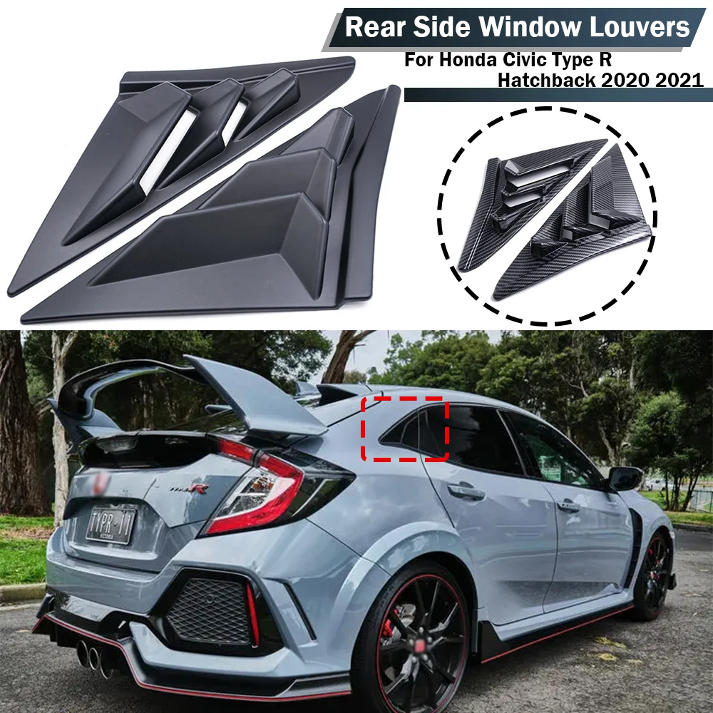 Rear Side Window Louvers Air Vent Scoop Shades Cover Trim Blinds Car ...