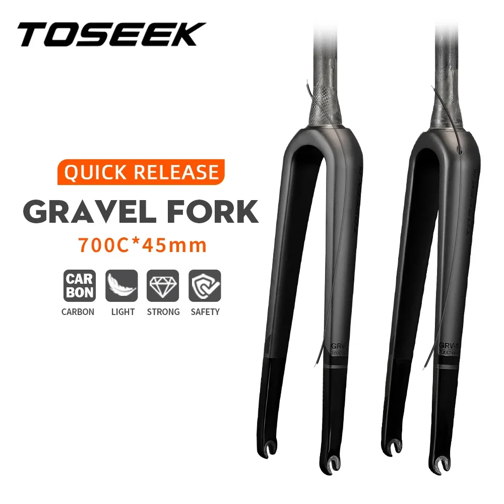 TOSEEK Gravel Bike Fork Full Carbon Fiber Road Bicycle Fork Internal ...