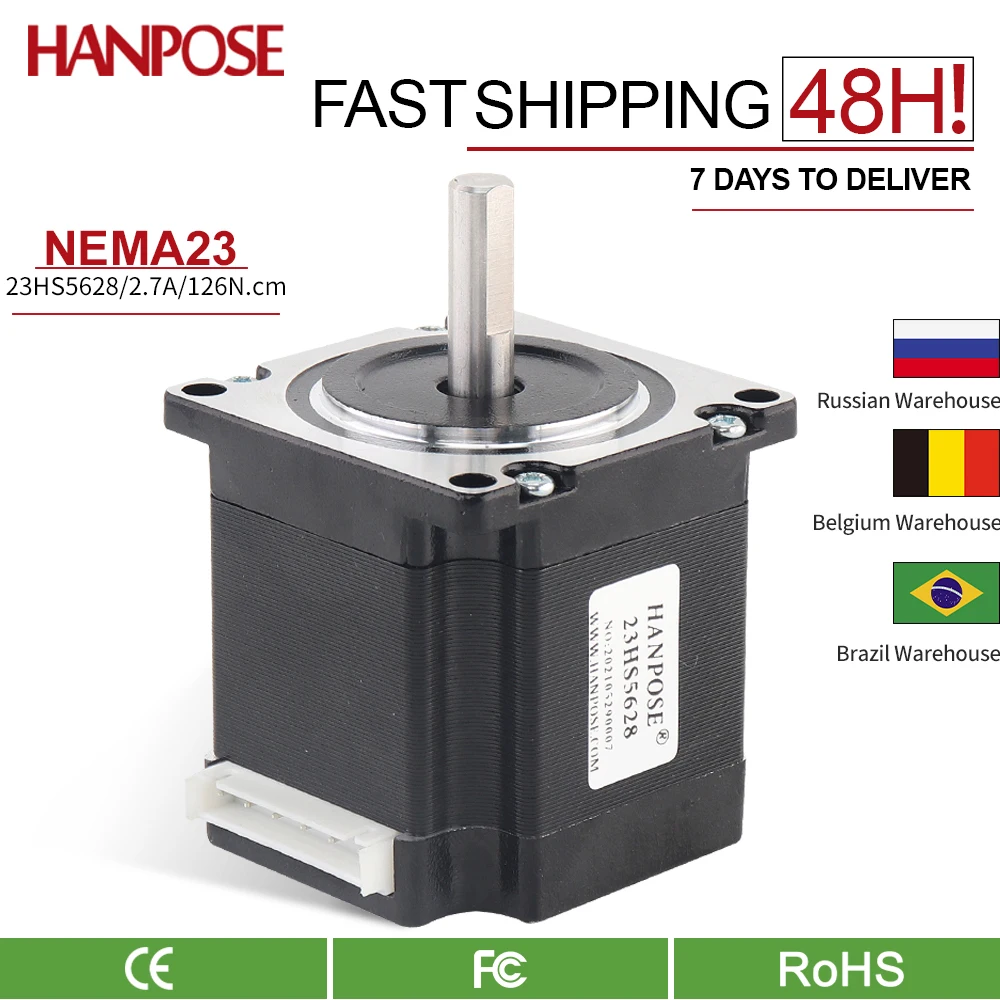 HANPOSE-Nema-23-Stepper-Motor-23HS5628-Shaft-8mm-motor-4-lead-57-Series ...