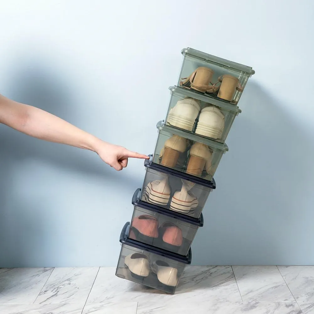 Plastic Storage Box Case for Shoes Transparen Shoe Box Holder Home ...