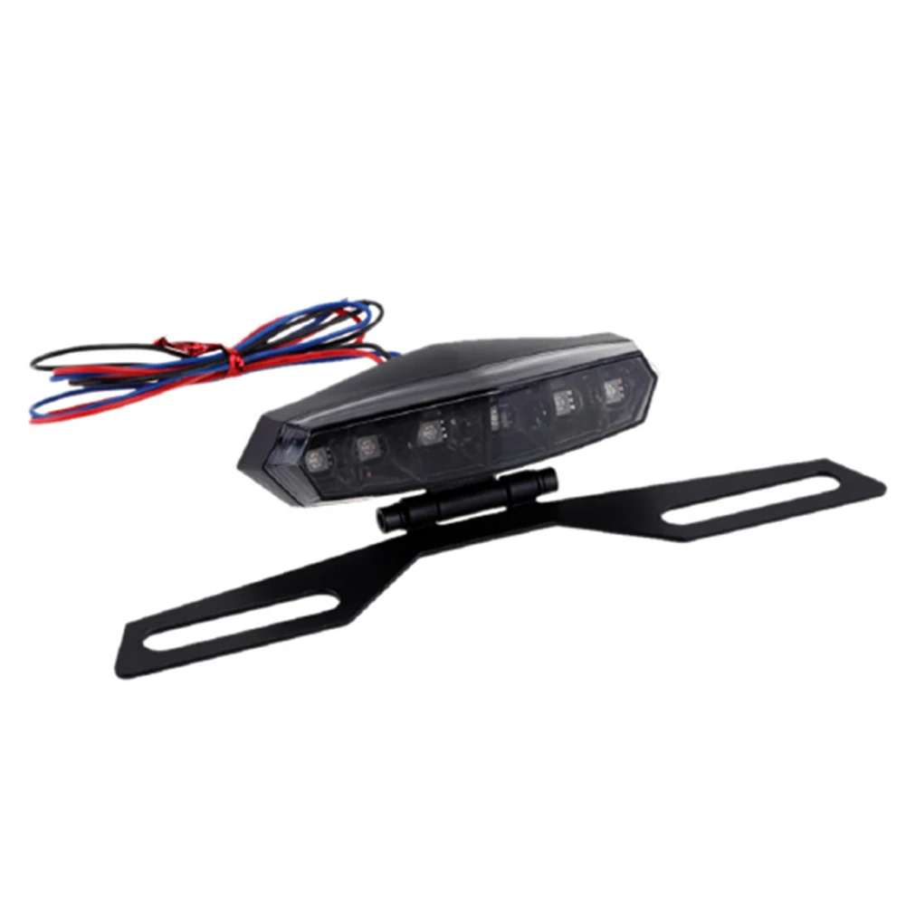 12V 6 LED Motorcycle Rear Tail Light Rear Lights Brake Stop Light Racer ...