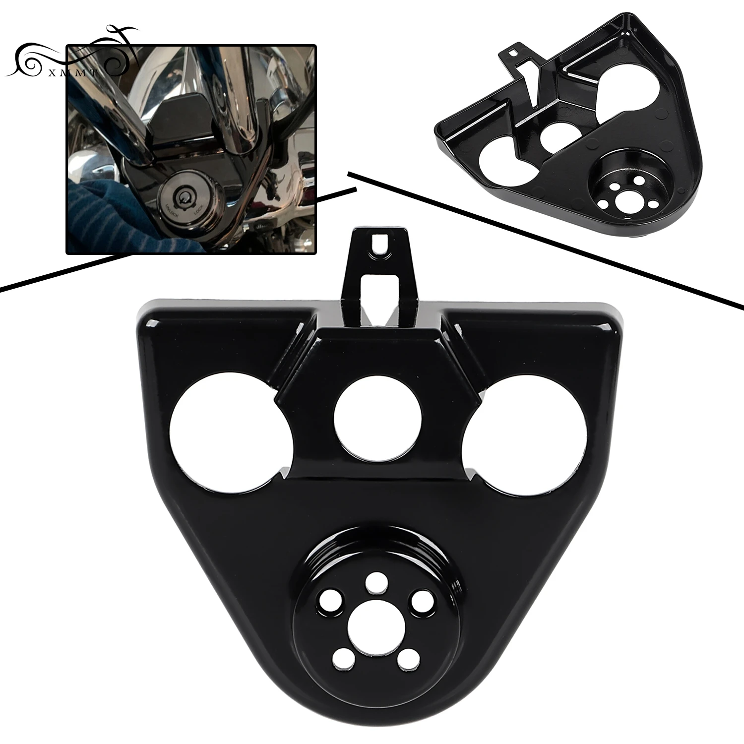 Motorcycle-Black-Handlebar-Riser-Cover-For-Harley-2003-2013-Touring ...