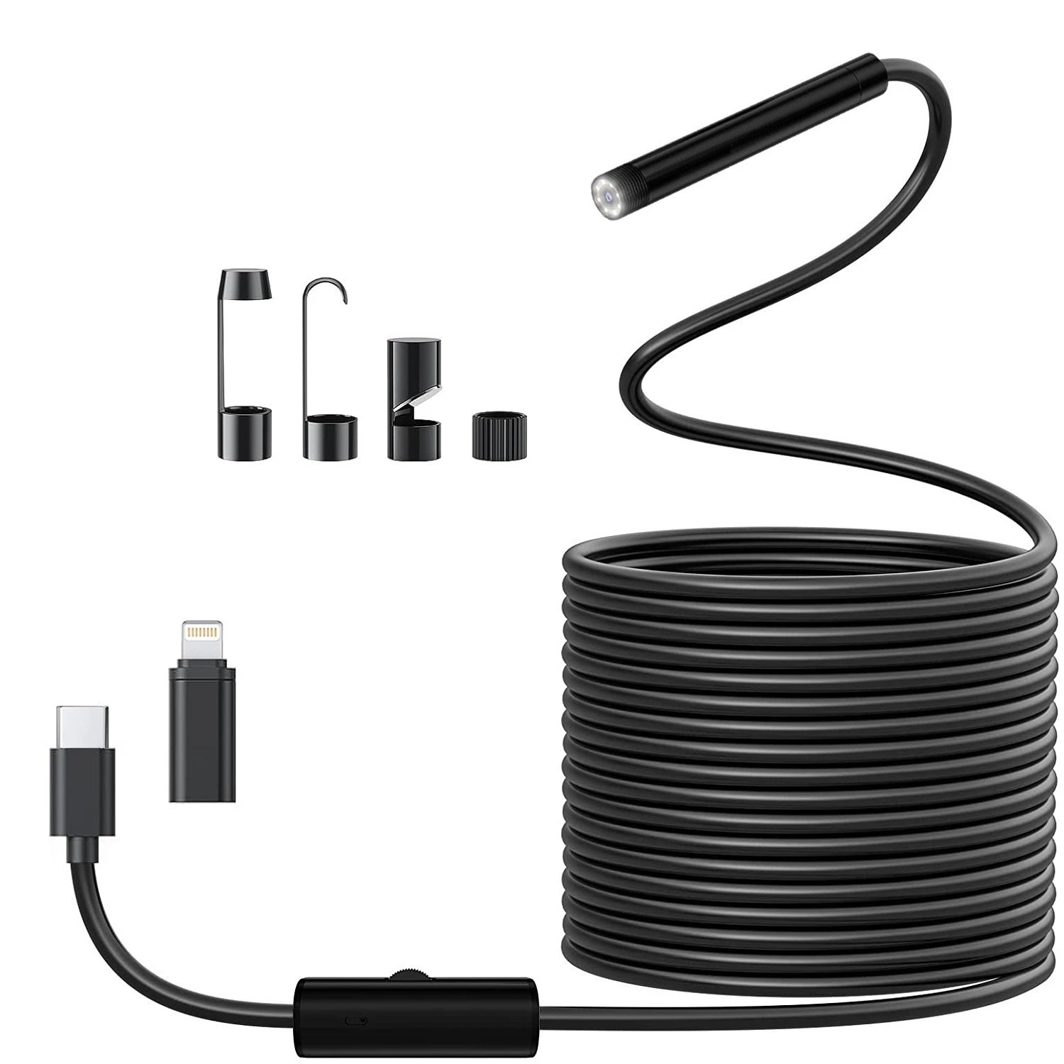 8mm Lens Industrial Endoscope, 1920p Borescope with Adjustable Led ...