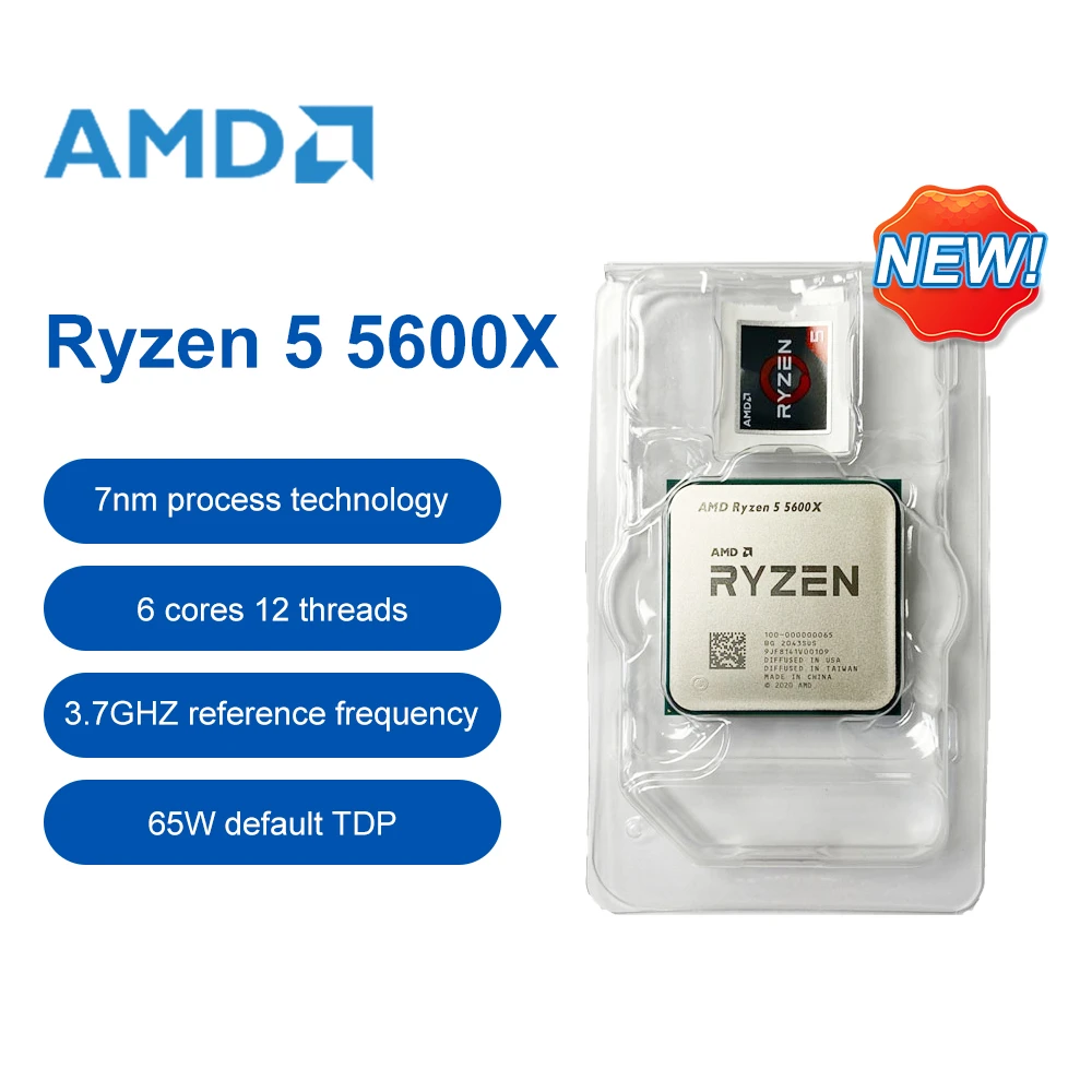 AMD New Ryzen 5 5600X R5 5600X CPU Processor 7NM 3.7 GHz 6 Core 12 ...