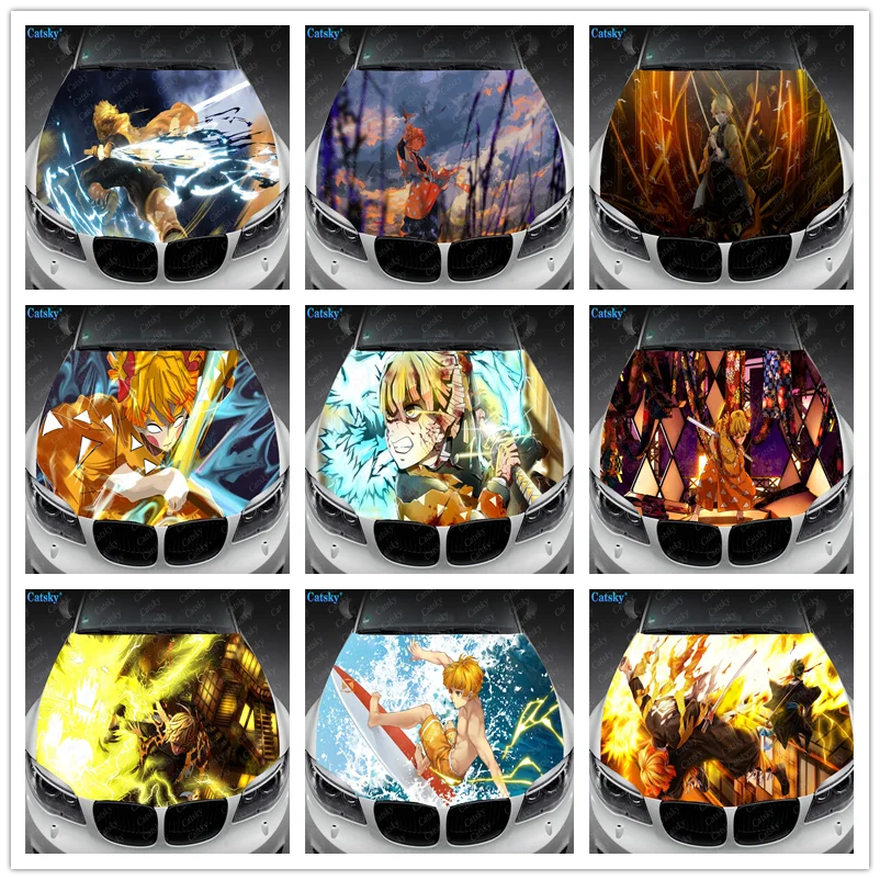Zenitsu Agatsuma Demon Slayer Car Decal Car Hood Wrap Decal Vinyl ...